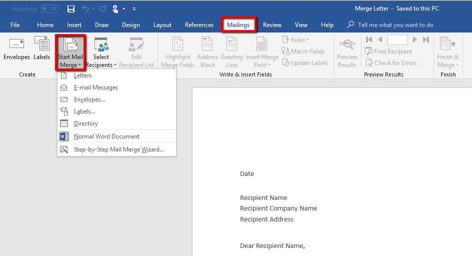 How To Do A Mail Merge In Word Using An Excel Spreadsheet Concord